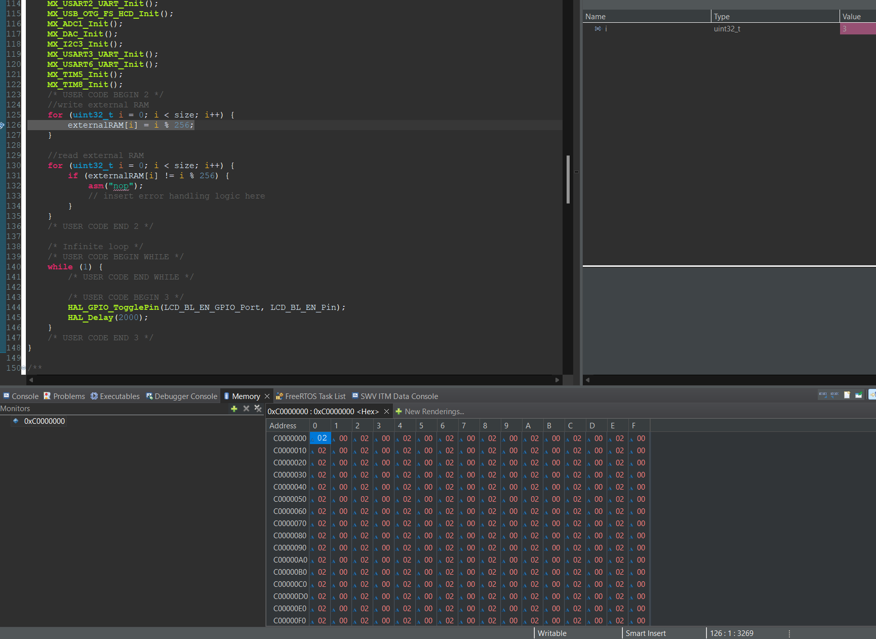 STM32 SDRAM Write or Read Operation Is Not Executi ...