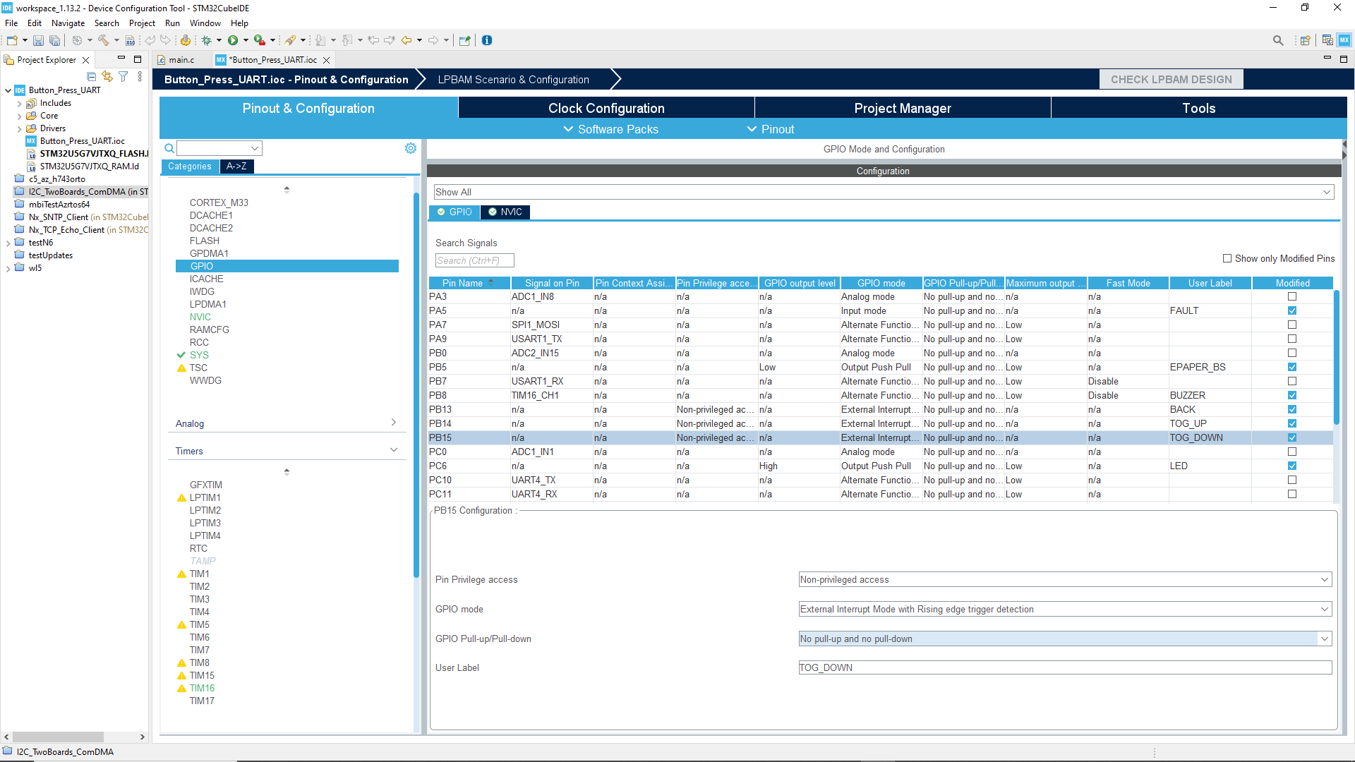 Solved Re Stm32u5g7vjt6q Gpio Input Issue Stmicroelectronics Community