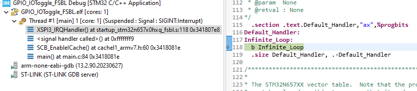 Solved: STM32N6 Nucleo - Interrupt loop preventing bootup - STMicroelectronics Community