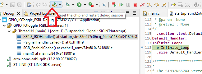 Solved: STM32N6 Nucleo - Interrupt loop preventing bootup - STMicroelectronics Community