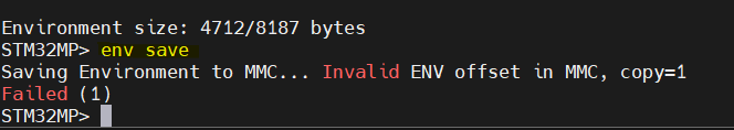 Solved: Unable to save uboot environment to eMMC in STM32M... - STMicroelectronics Community