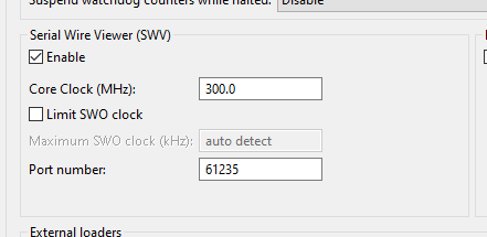 Serial Wire Viewer on STM32H7S78-DK - STMicroelectronics Community