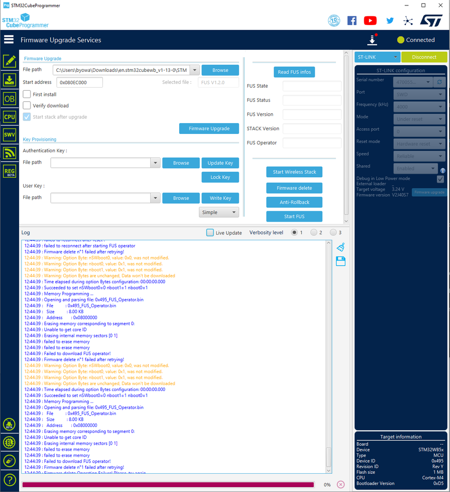 No Issues Flashing Stm32wb55 M4 Via Stm32cubeide B Page 2 Stmicroelectronics Community 