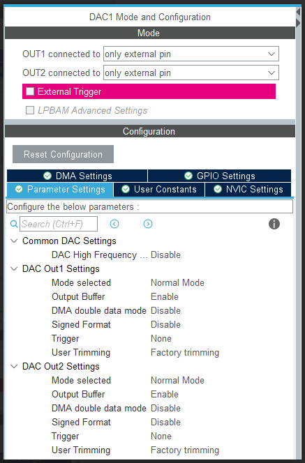 Solved: STM32H563 DAC1 - STMicroelectronics Community