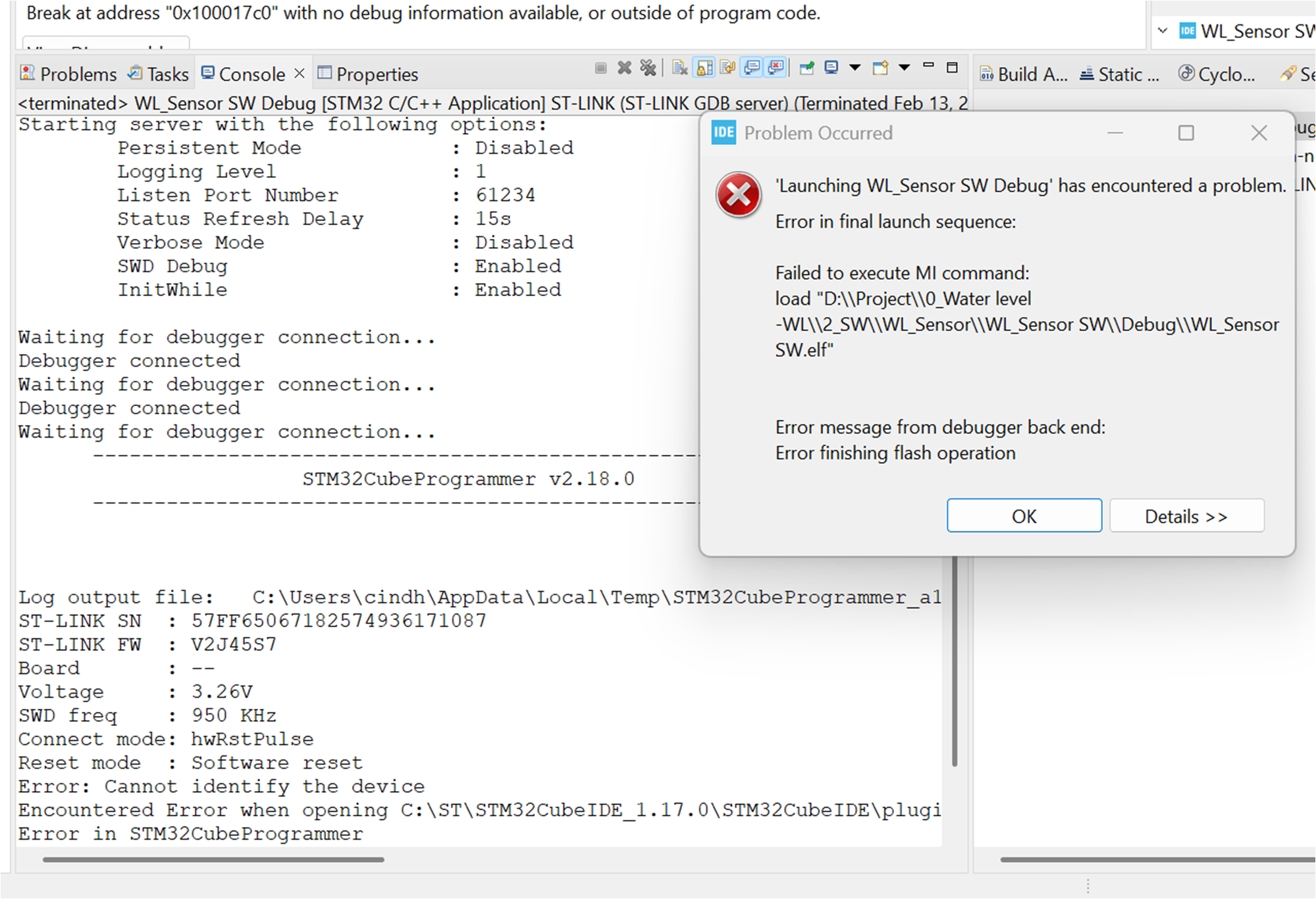 Solved Cannot Make Stlink V2 Connection With Stm32wl33