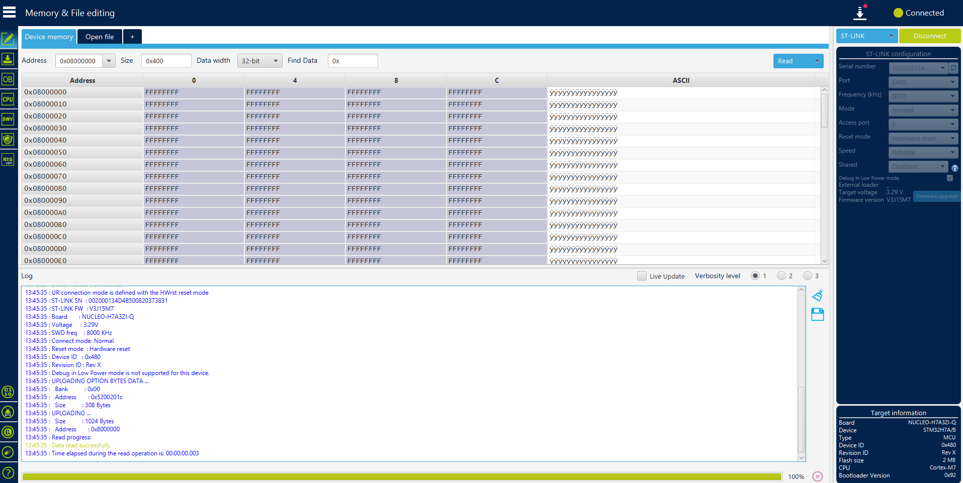 Solved: Nucleo-H7A3ZI - Cant download code & debug. - STMicroelectronics Community