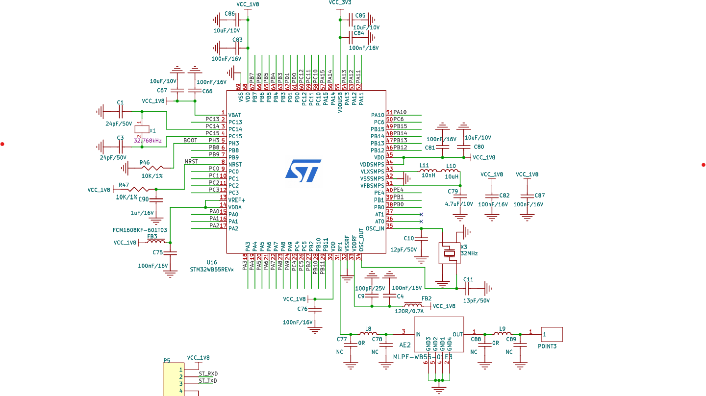 STM32WB55REVx Custom board Schematic Review - STMicroelectronics Community
