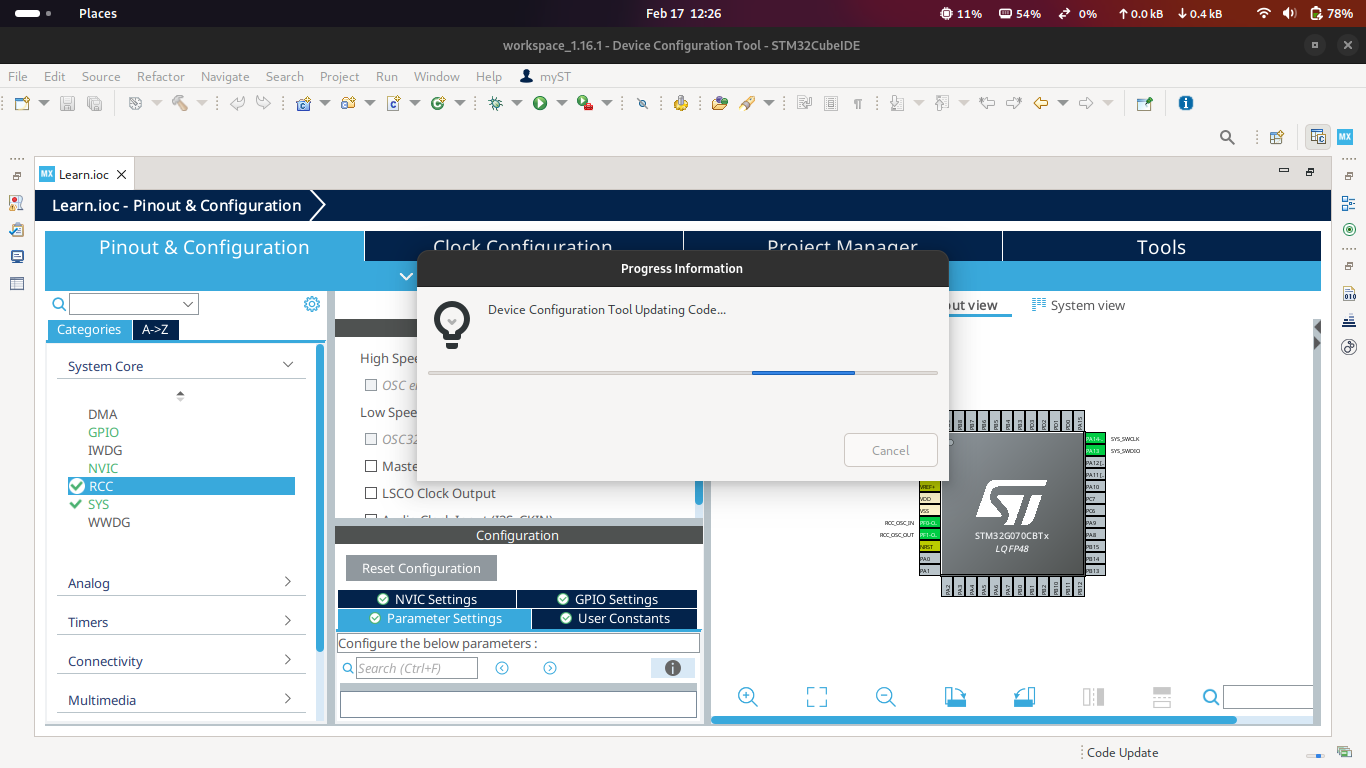 Solved: device configuration tool is not generating - STMicroelectronics Community