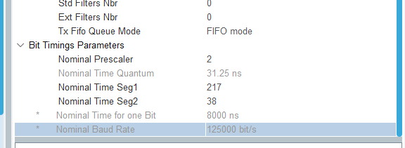 Solved: Setting FDCAN port parameters of STM32G0B1x for co... - STMicroelectronics Community