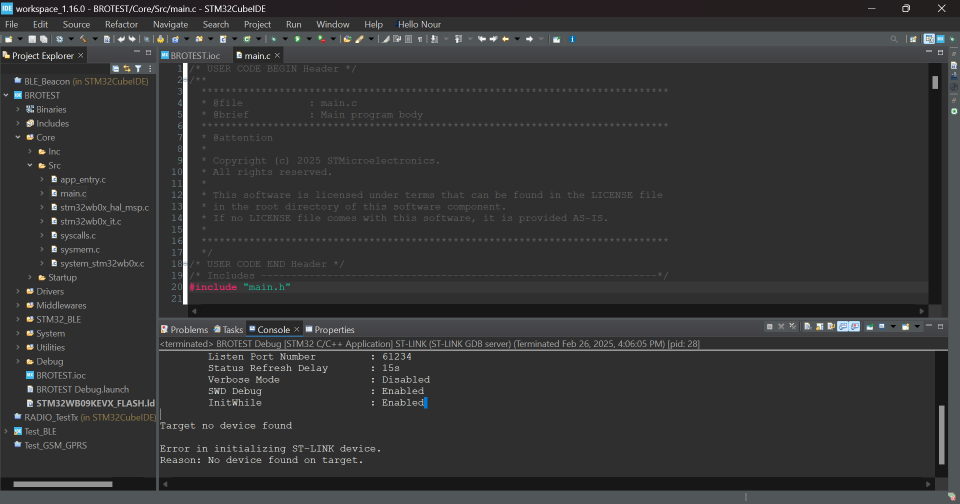 Solved Error In Initializing St Link Device Stm32wb09ke