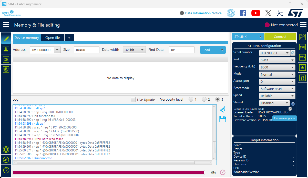 STM32H5 external loader - STMicroelectronics Community
