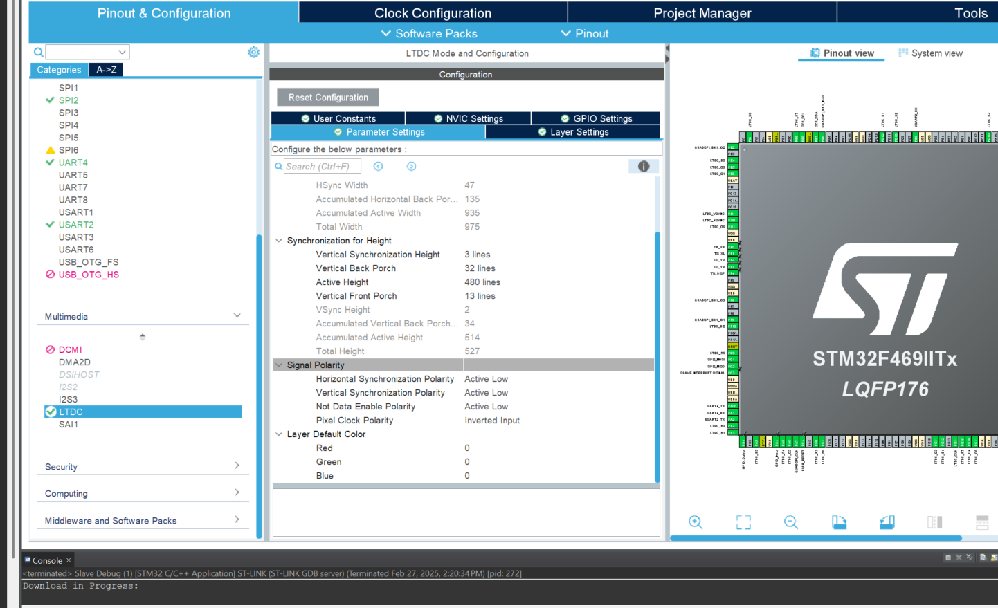 Solved Ltdc Configuration On Stm32f469 Stmicroelectronics Community