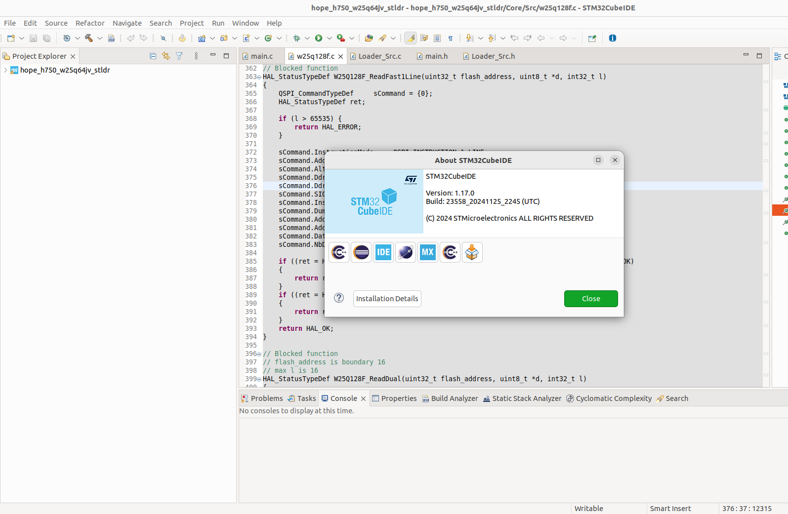 Solved: cubeprogrammer can not find masserase function - STMicroelectronics Community