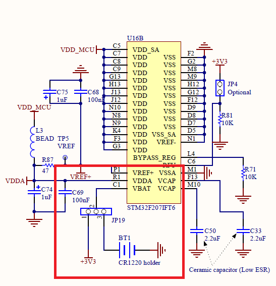 Solved: Issue with V_BAT Connection on Custom STM32F407VGT ...