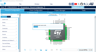 Solved: CubeMX hanging in generating code... - STMicroelectronics Community