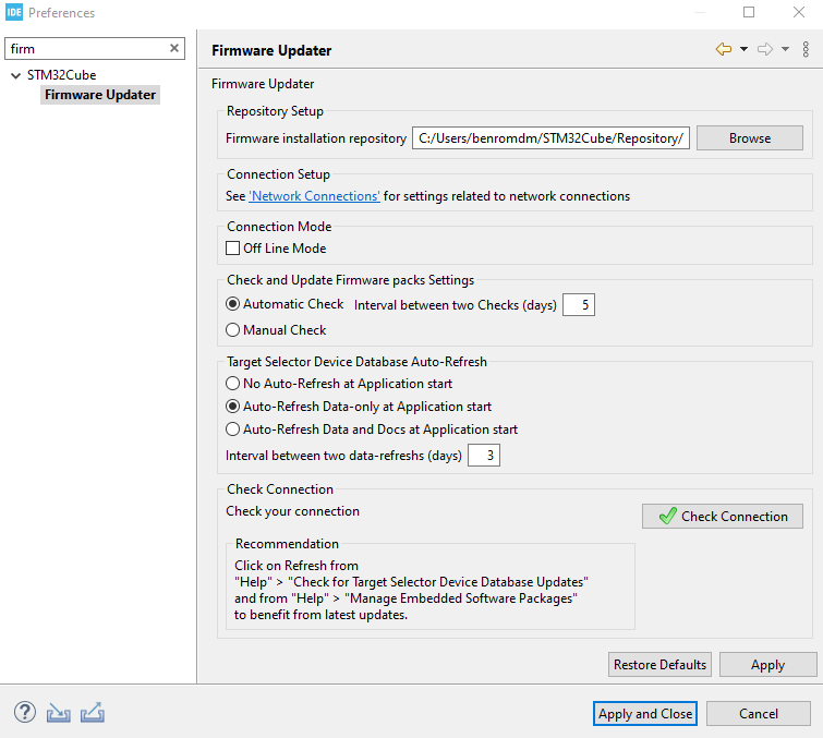 Network connection issue in cube ide - STMicroelectronics Community
