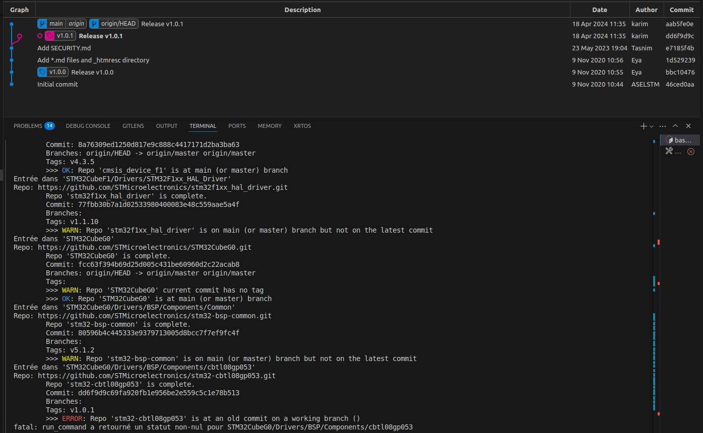 Solved: STM32CubeG0 git repository points to temporary bra ...
