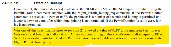 Solved: Zigbee permit join timeout limit - STMicroelectronics Community