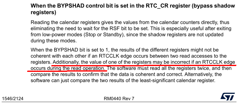 Solved: Back to back reads of RTC registers sometimes show... - STMicroelectronics Community