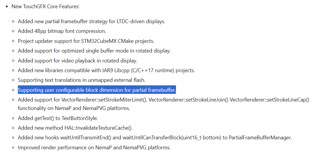 Solved: Touchgfx 4.25 New Partial Framebuffer Strategy Imp... - STMicroelectronics Community