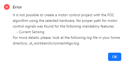 Unable to create a FOC project with STM32G030C8T6 ...