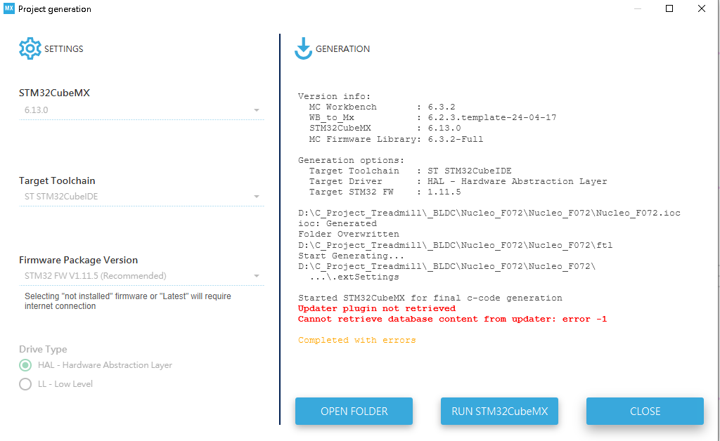 Solved: SDK6.3.2 completed with error - STMicroelectronics Community