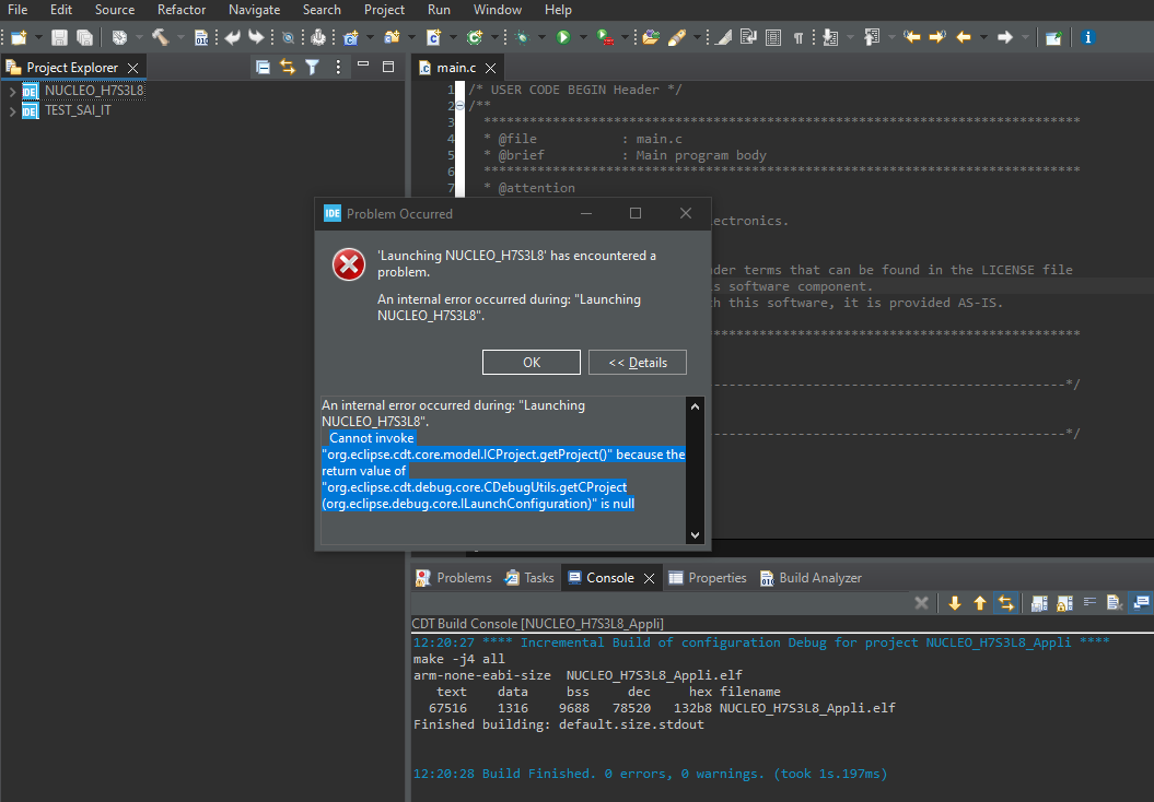 Solved: Internal Error - how to solve this pro - STMicroelectronics Community
