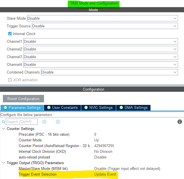 Solved: Trigger ADC by TRGO - STMicroelectronics Community