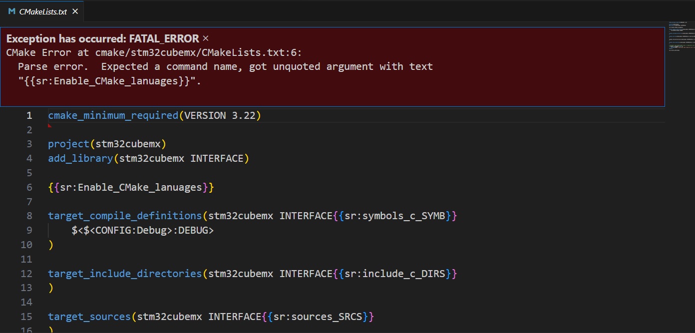 VSCode code generation - CMake issue with CubeMx - STMicroelectronics Community