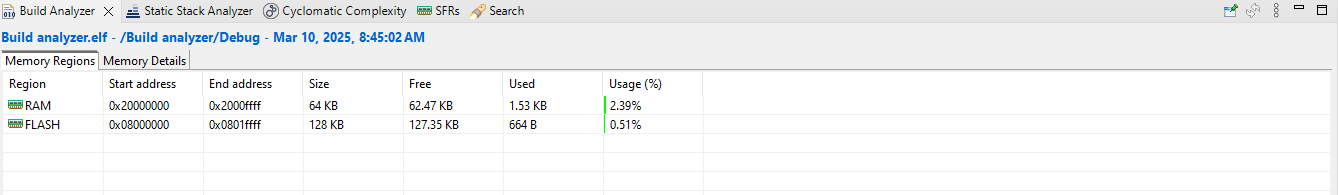 Solved: Build Analyzer issue - STMicroelectronics Community