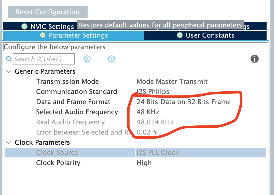 Solved I2s Clock In Cubeide Clock Configuration Seems Unr Stmicroelectronics Community