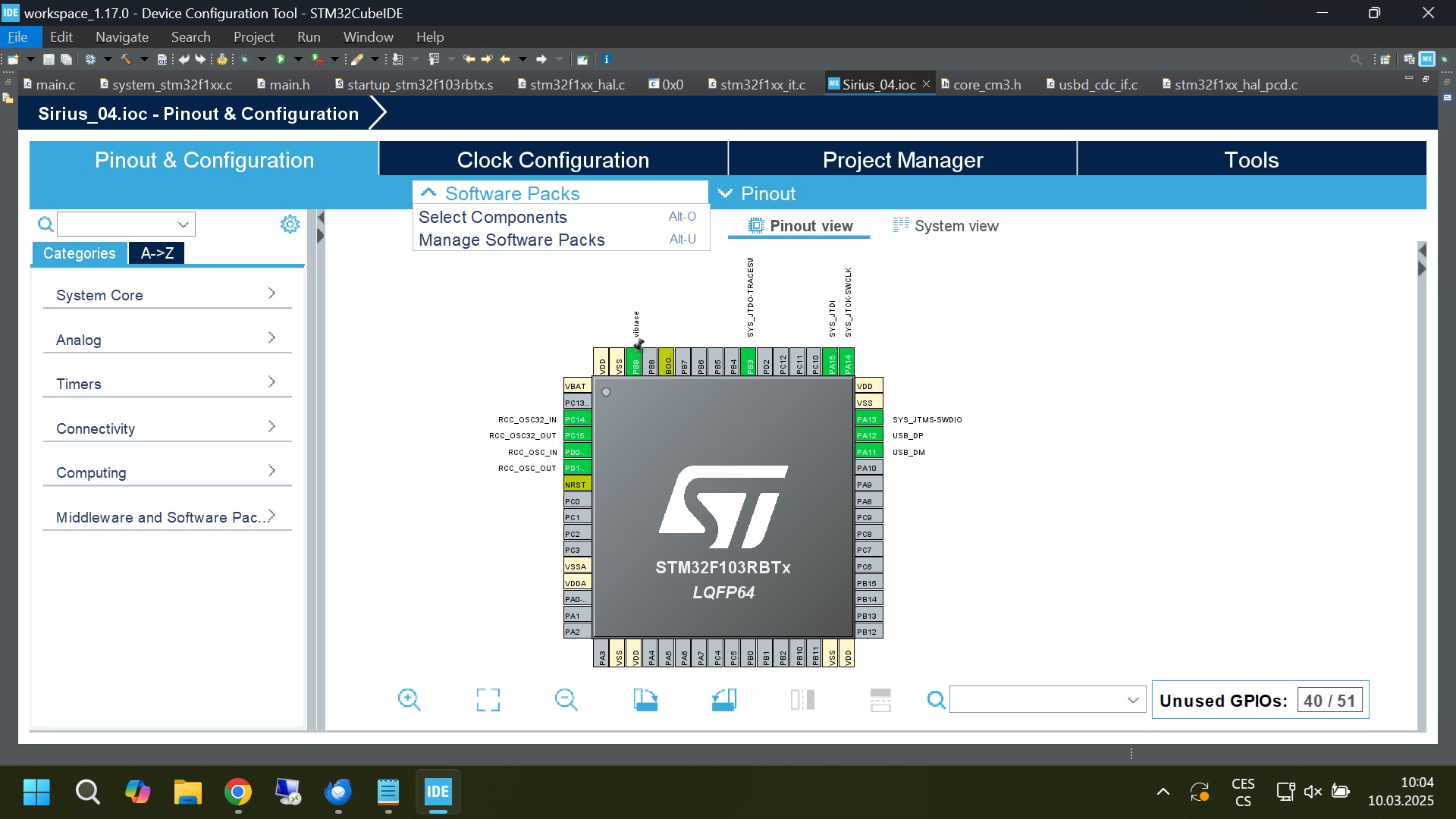 STM32F103RBT6 USB communication problem - STMicroelectronics Community