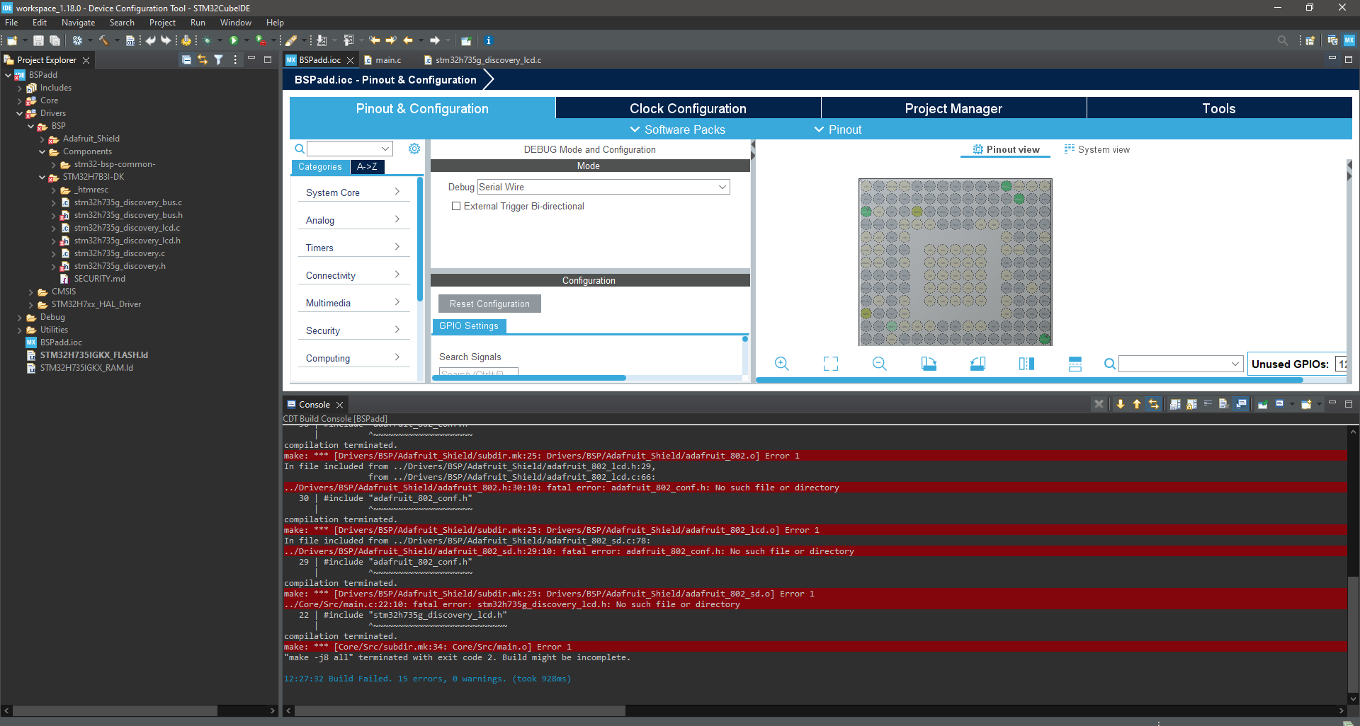 Solved: add drivers BSP for STM32H735G-DK - STMicroelectronics Community