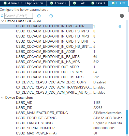 CubeMx MAJOR BUG in UsbX configuration.... - STMicroelectronics Community