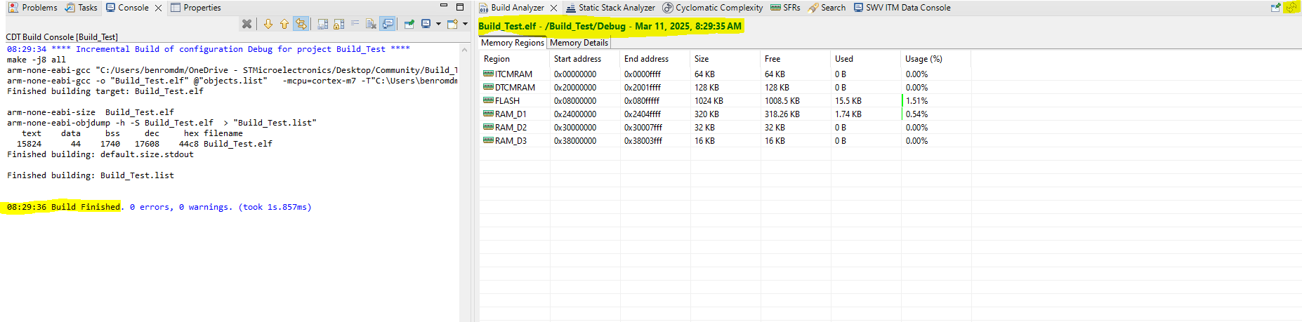 Solved Build Analyzer Issue Stmicroelectronics Community