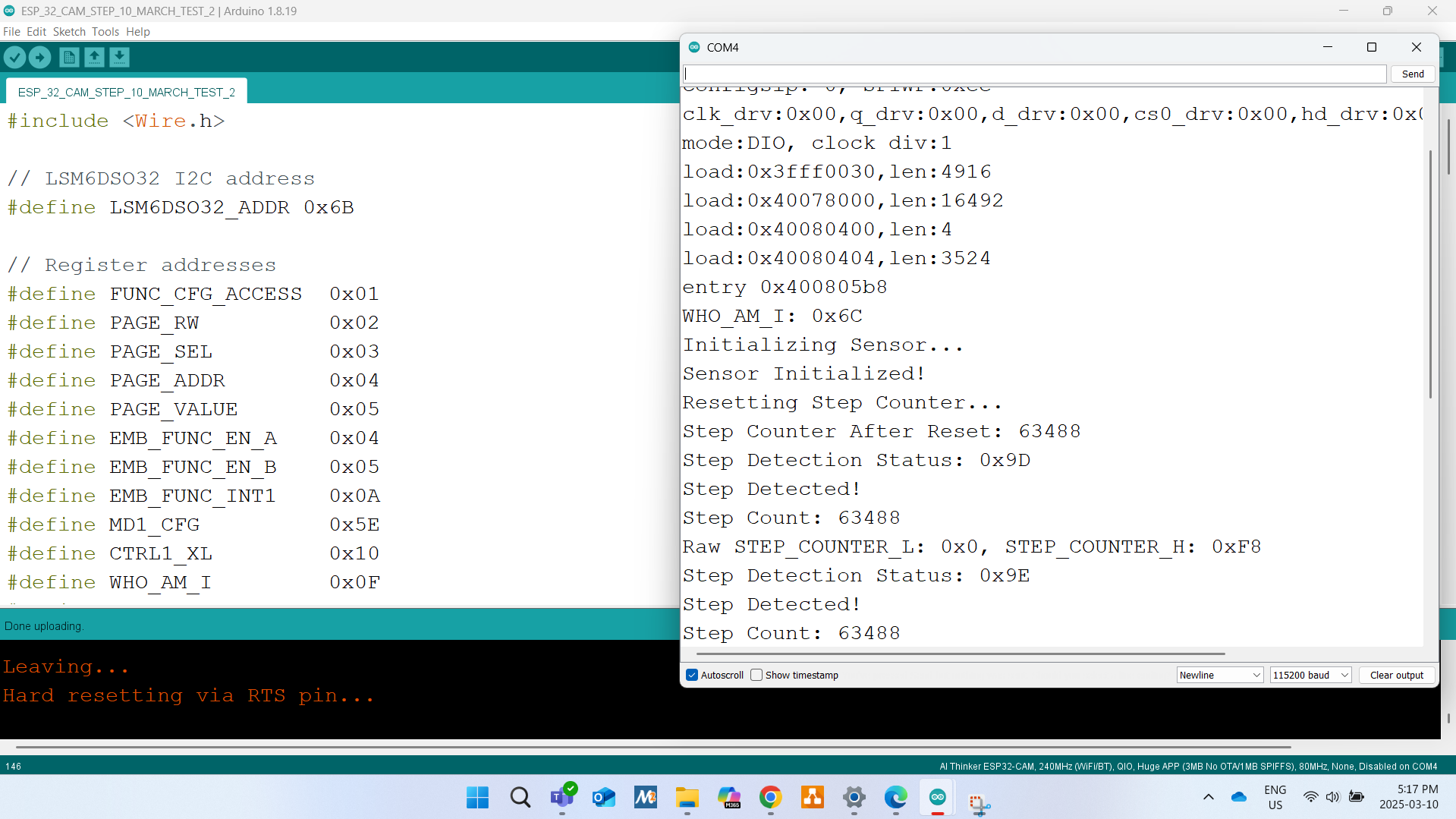 LSM6DSO32 step count data - STMicroelectronics Community