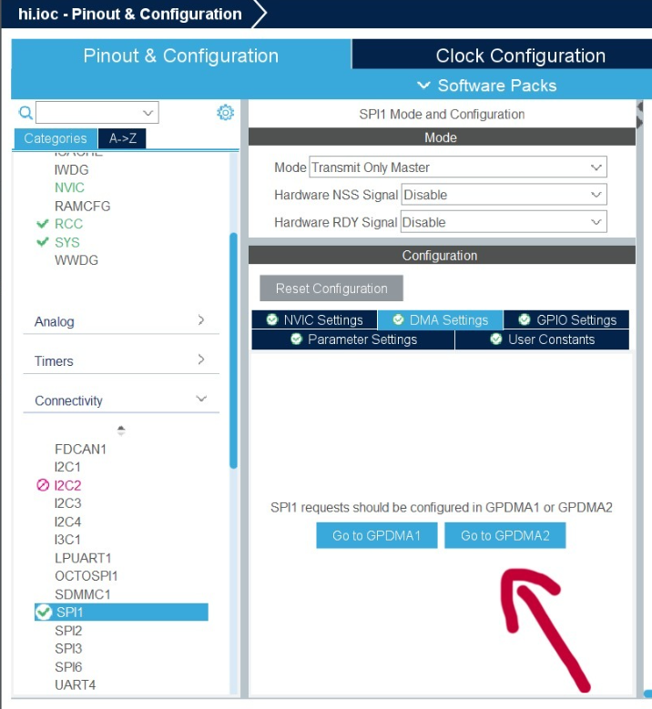 How to set SPI_TX in DMA settings - STMicroelectronics Community