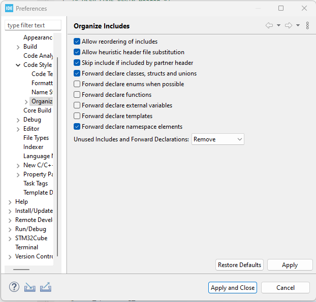 Renaming Project Causing files failed to open - STMicroelectronics ...