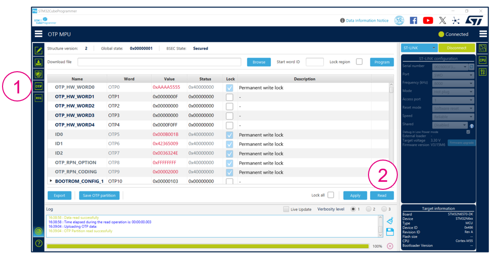 How to program the OTP fuse bits in the STM32N6 - STMicroelectronics Community