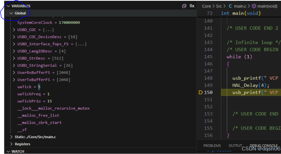 vscode debug Global variables issue - STMicroelectronics Community