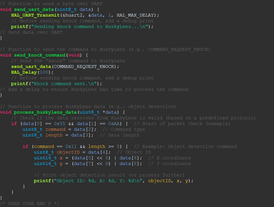 HAL_UART_RECEIVE function not working with Huskyle... - STMicroelectronics Community