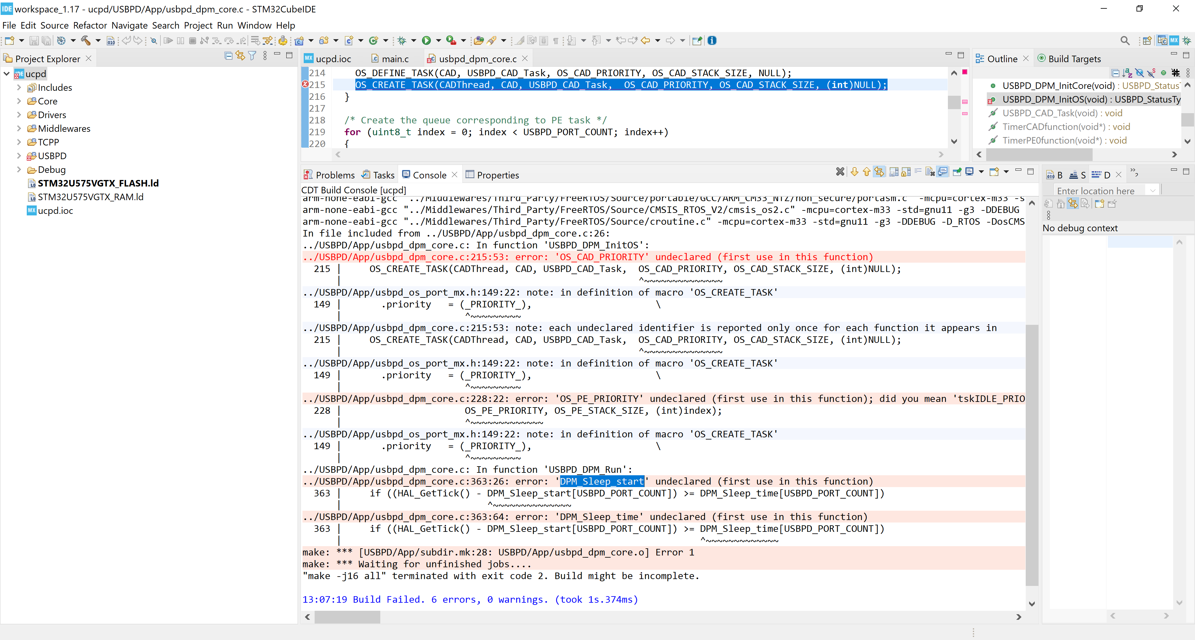 Solved: DPM_Sleep_start build error - STMicroelectronics Community