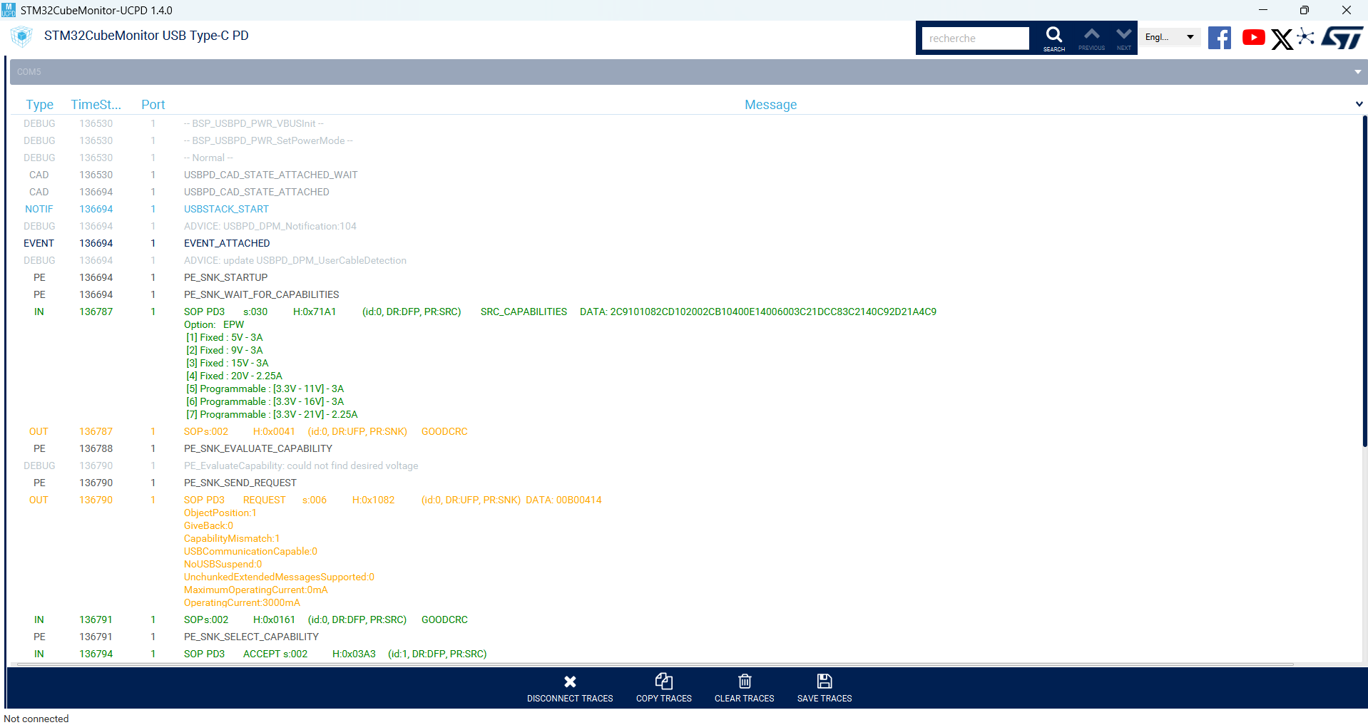 Solved: USBPD GUI interface not working - STMicroelectronics Community