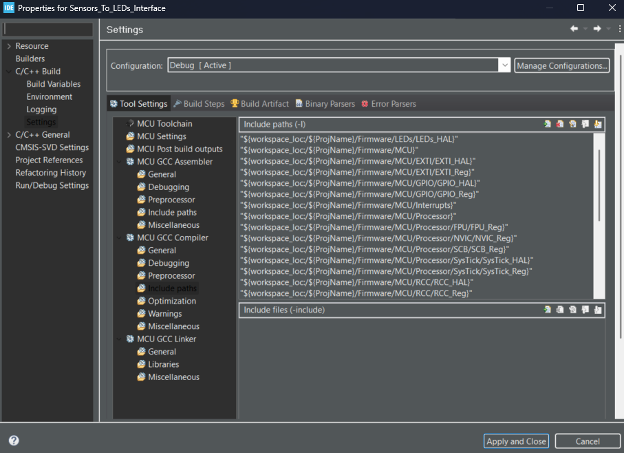 Solved: Include paths (-I) stopped working - STMicroelectronics Community