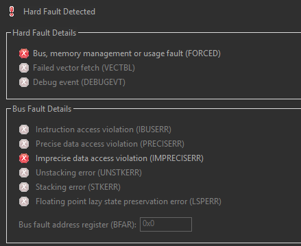 HardFault in TouchGFX Default Project on STM32H7S7... - STMicroelectronics Community