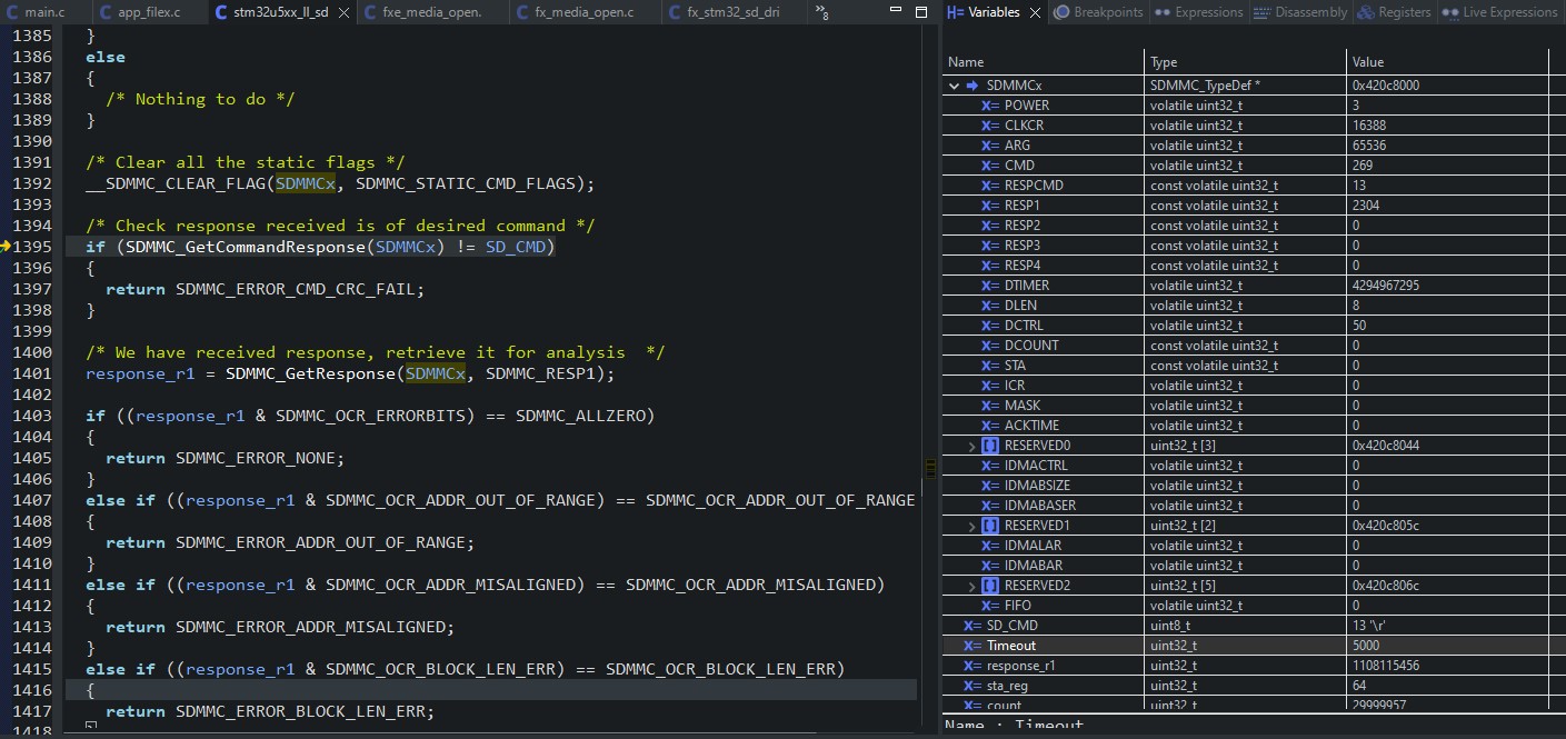 Solved: HardFault Error in HAL_SD_Init() - STMicroelectronics Community