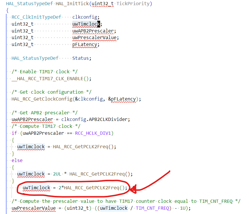 Solved: Duplicated uwTimclock initialization code - STM32W... - STMicroelectronics Community
