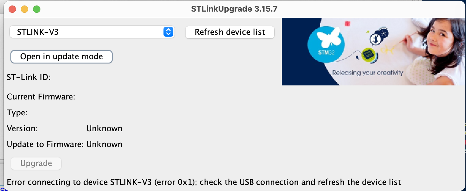 ST-LINK on STM32N6570-DK board warning 0x486 when ... - STMicroelectronics Community