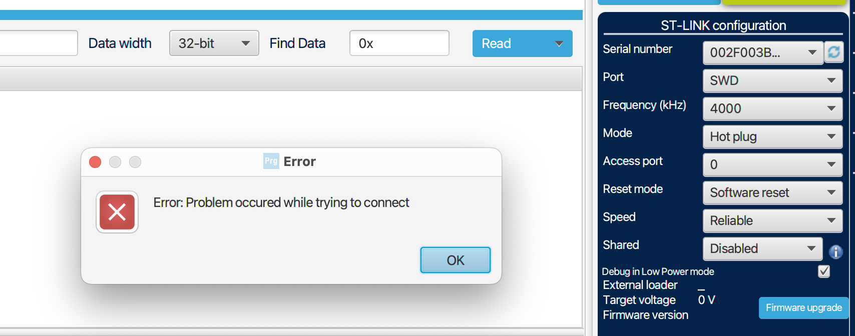ST-LINK on STM32N6570-DK board warning 0x486 when ... - STMicroelectronics Community