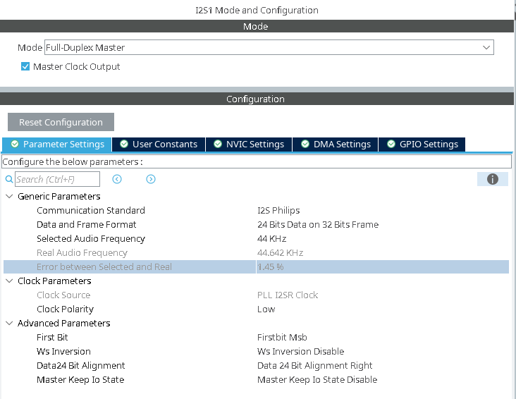 Solved: How to properly set up STM32H7 I2S as master to in... - STMicroelectronics Community